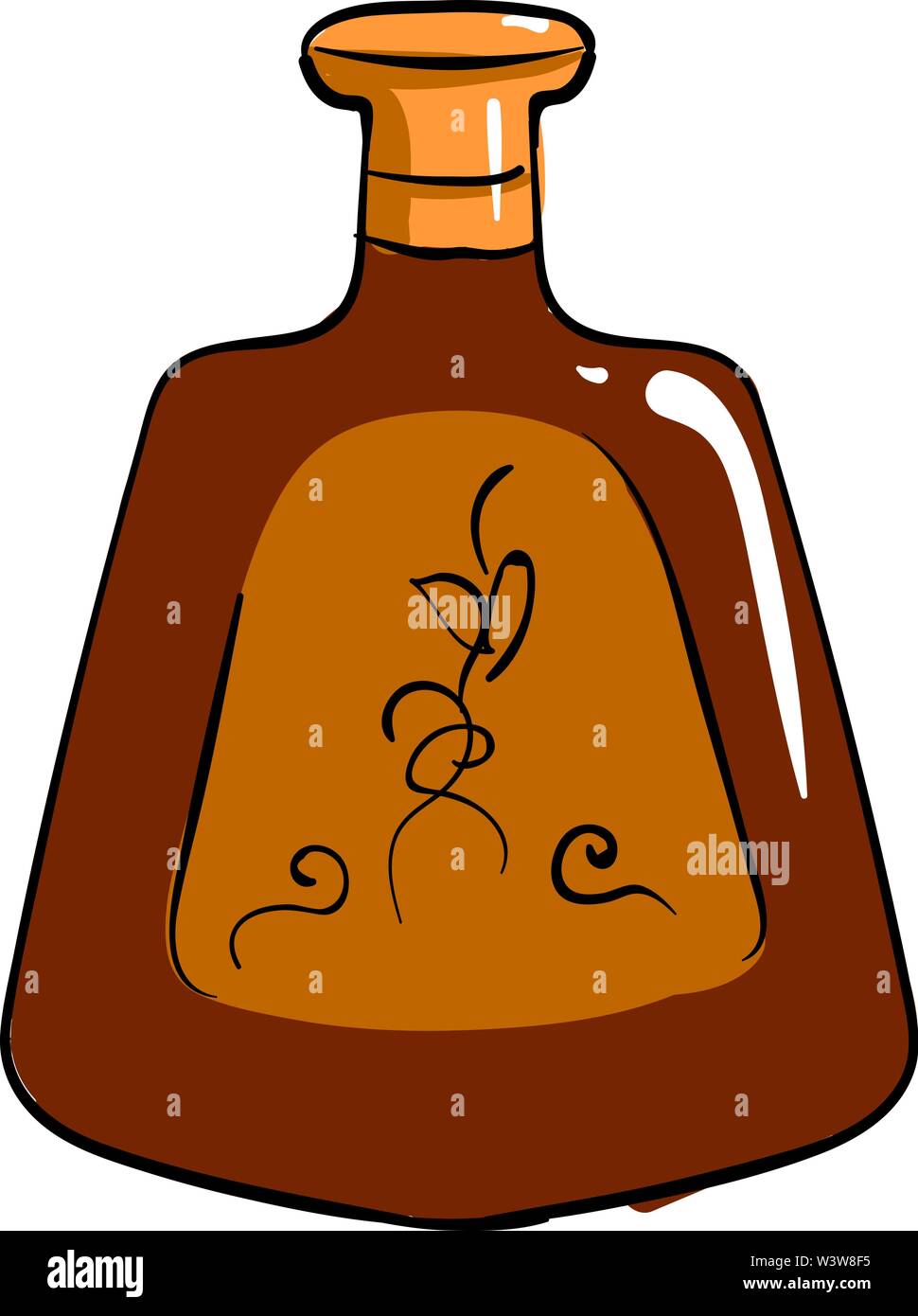 Cognac bottle, illustration, vector on white background Stock Vector Image & Art - Alamy