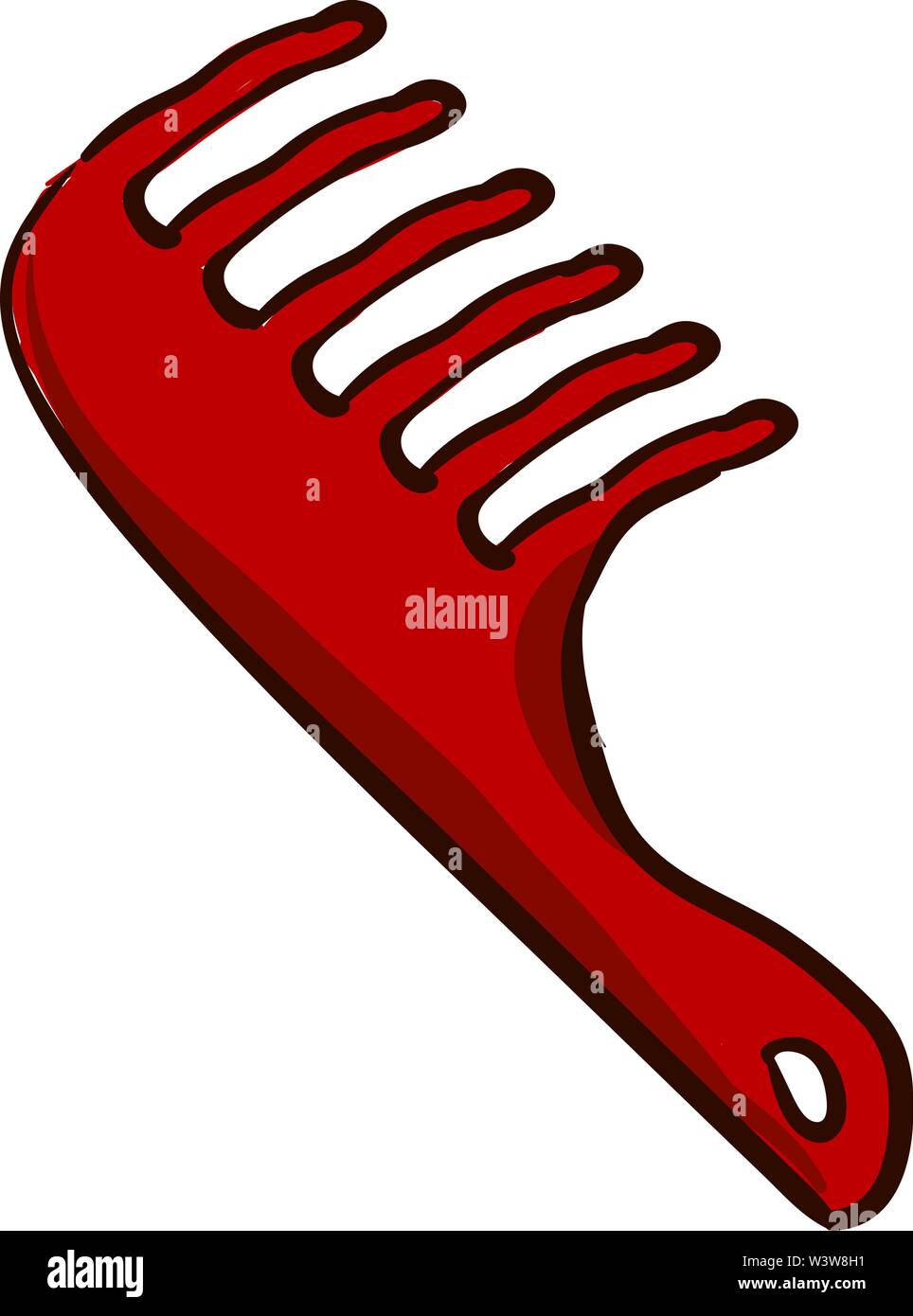 Red comb, illustration, vector on white background Stock Vector Image ...