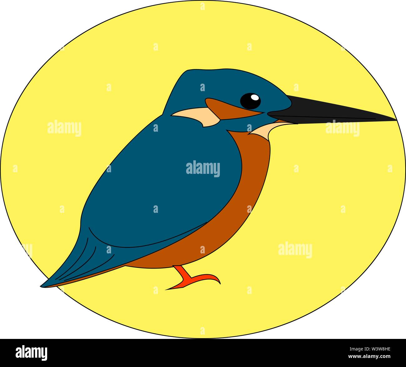 Common kingfisher, illustration, vector on white background Stock ...