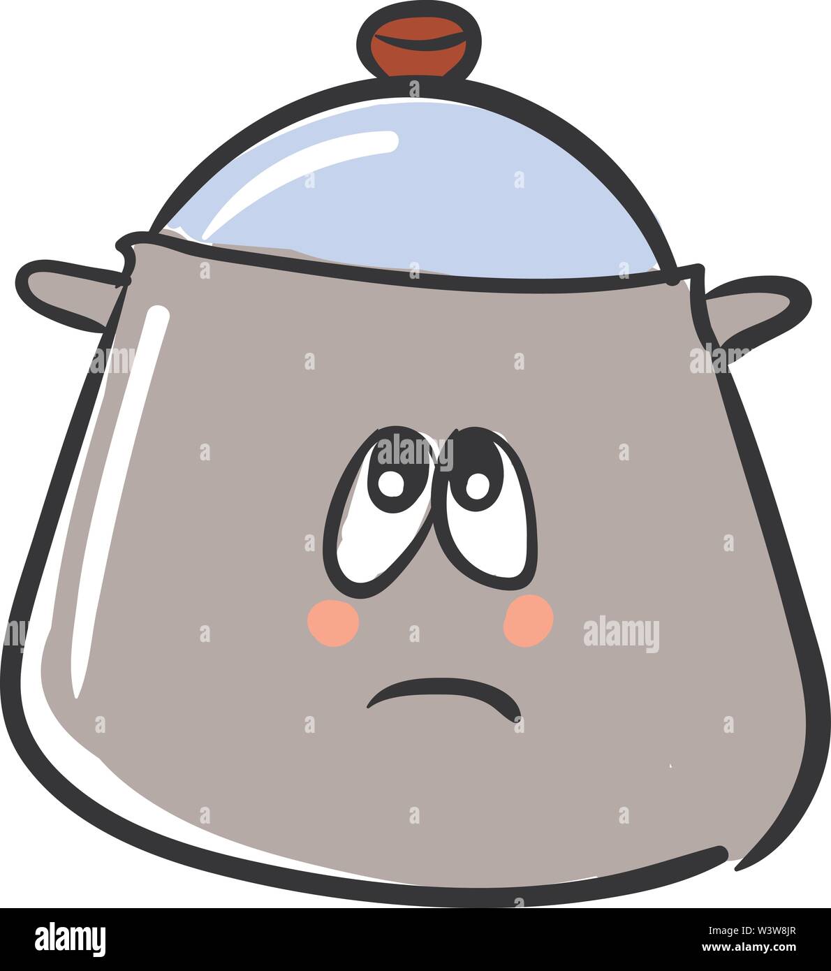 Cookware sad, illustration, vector on white background Stock Vector ...