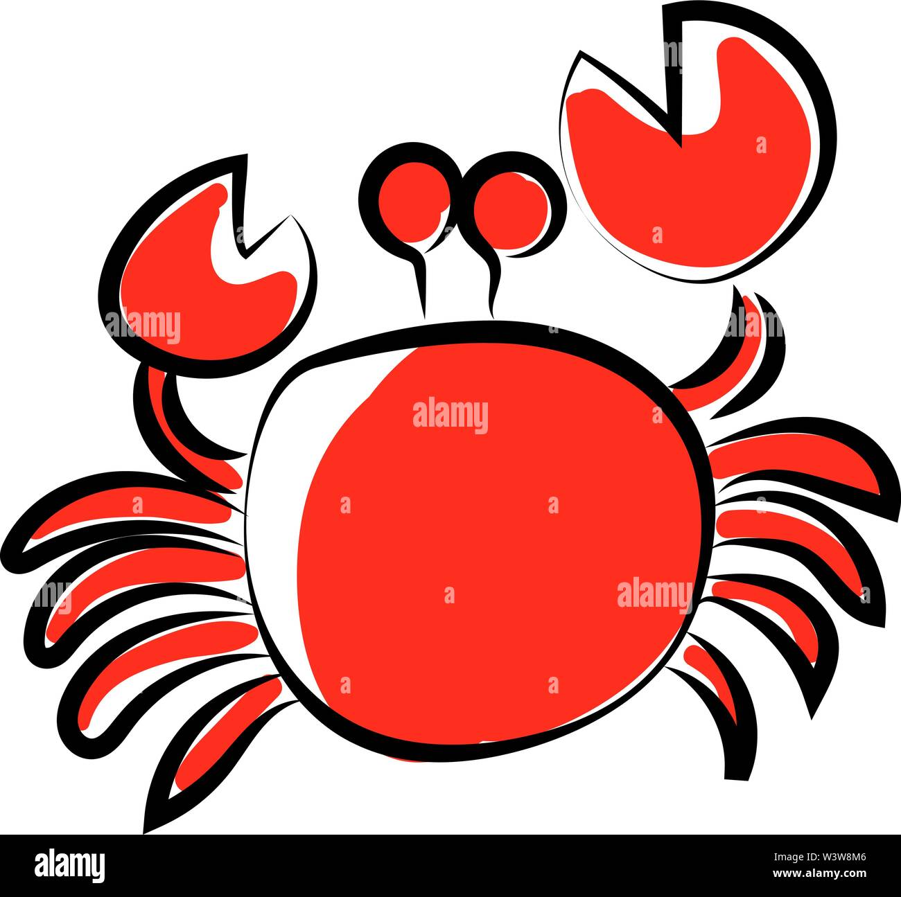 Red crab, illustration, vector on white background Stock Vector Image ...