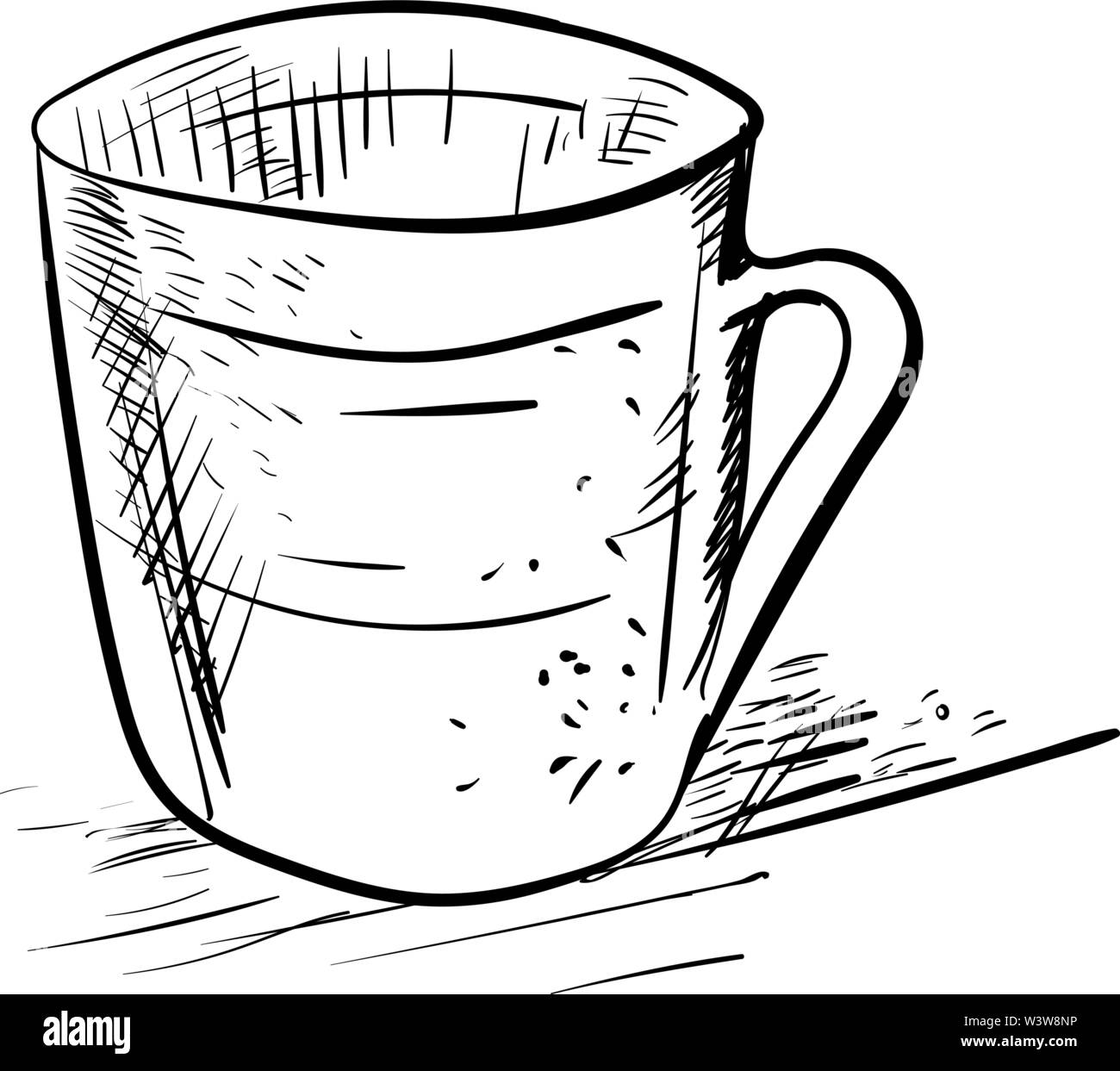 Cup drawing, illustration, vector on white background Stock Vector ...