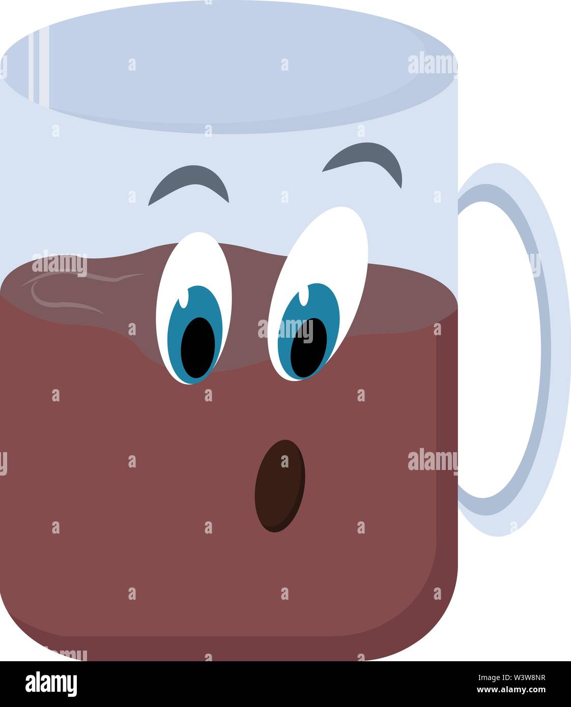 Cup of coffee with eyes, illustration, vector on white background Stock ...