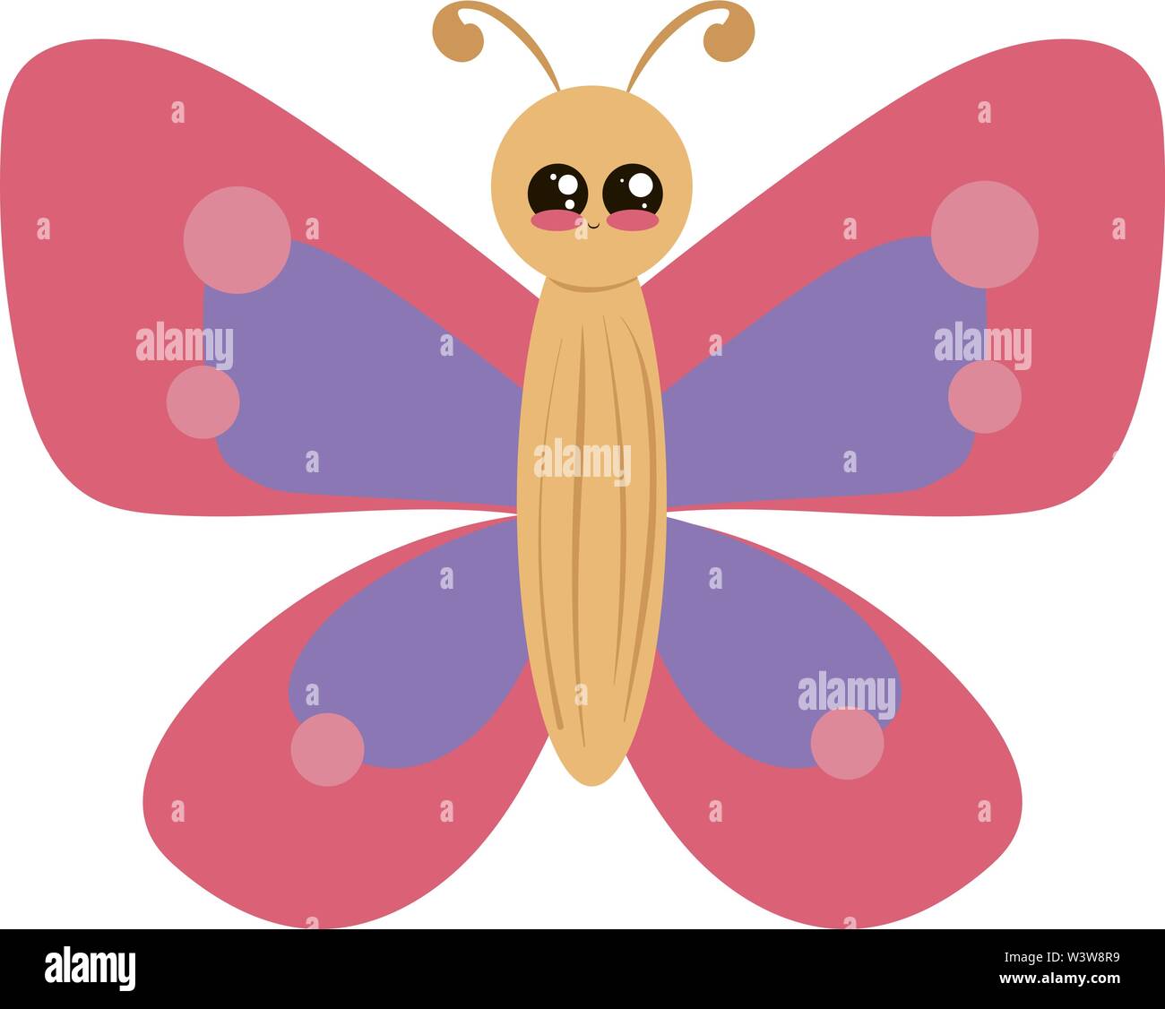 Cute little butterfly, illustration, vector on white background Stock ...