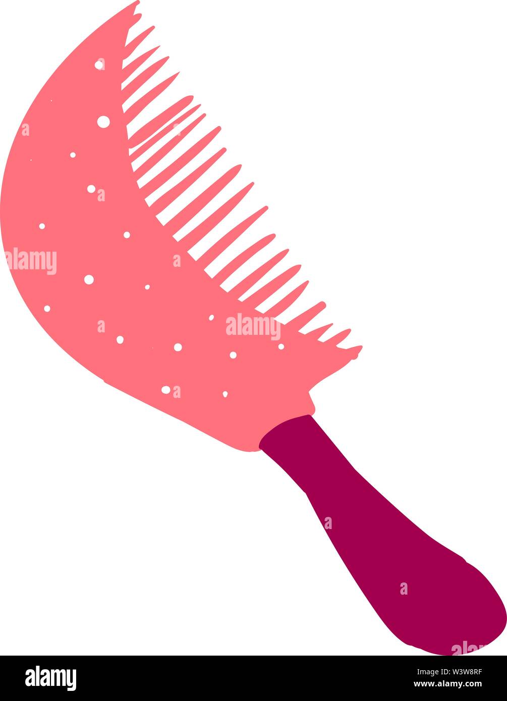 Pink hair comb, illustration, vector on white background Stock Vector ...
