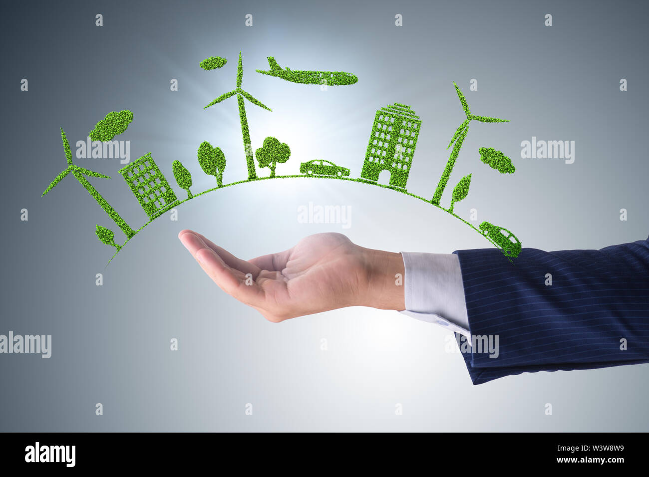 The concept of clean energy and environmental protection Stock Photo ...