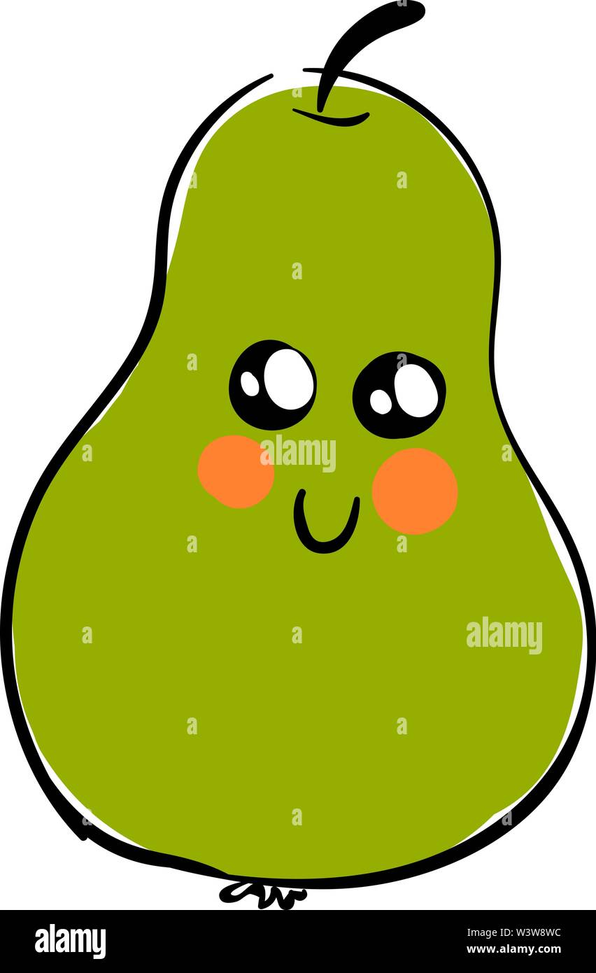 Cute little pear, illustration, vector on white background Stock Vector ...