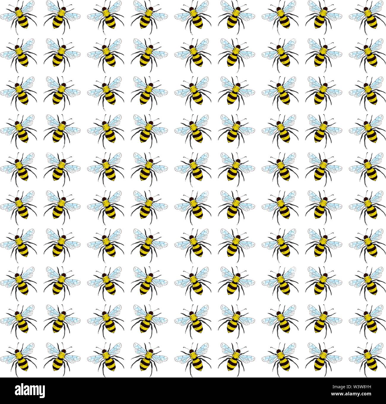 Bees wallpaper, illustration, vector on white background Stock Vector ...