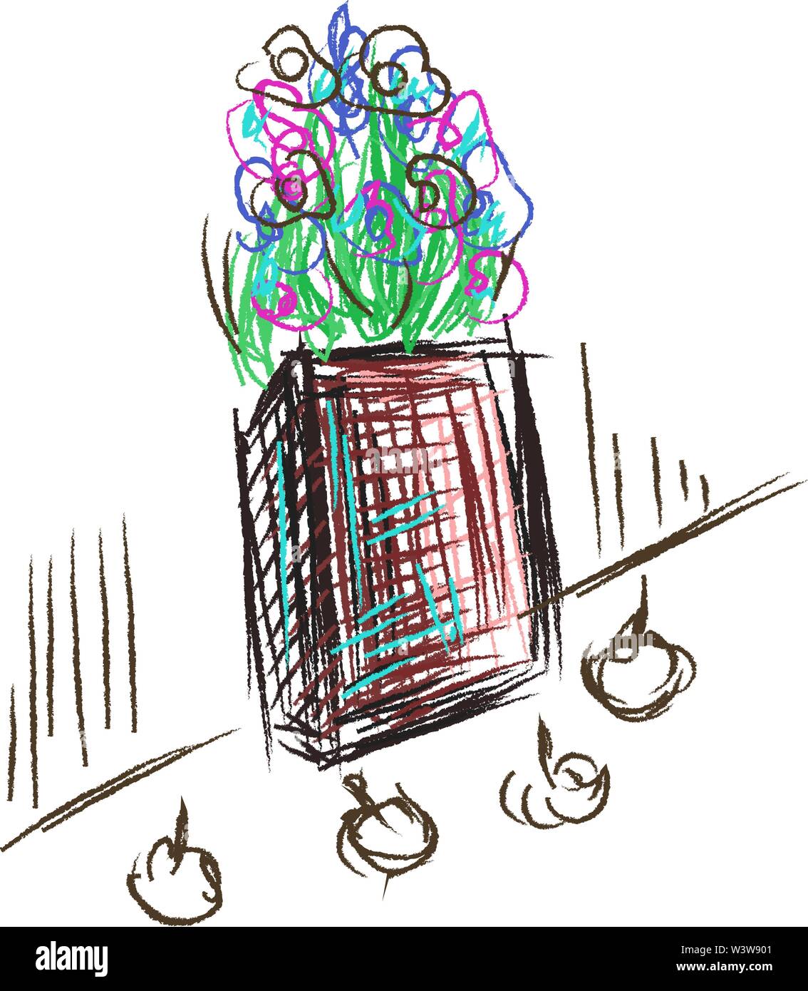 Dead flowers, illustration, vector on white background Stock Vector ...