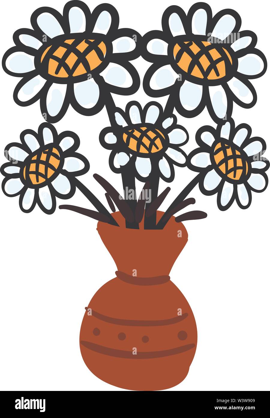 Blue daisy in bouquet Stock Vector Images - Alamy