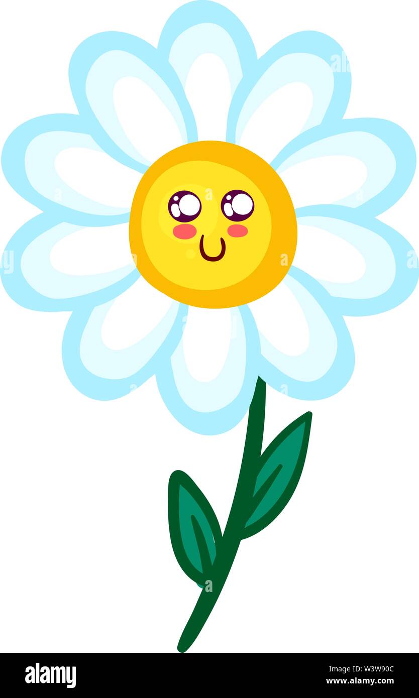 Happy daisy, illustration, vector on white background Stock Vector ...