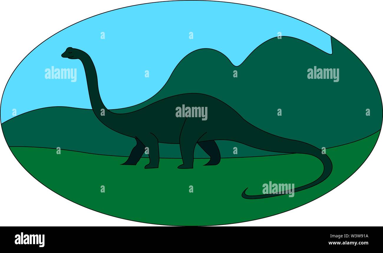 Diplodocus, illustration, vector on white background Stock Vector Image ...