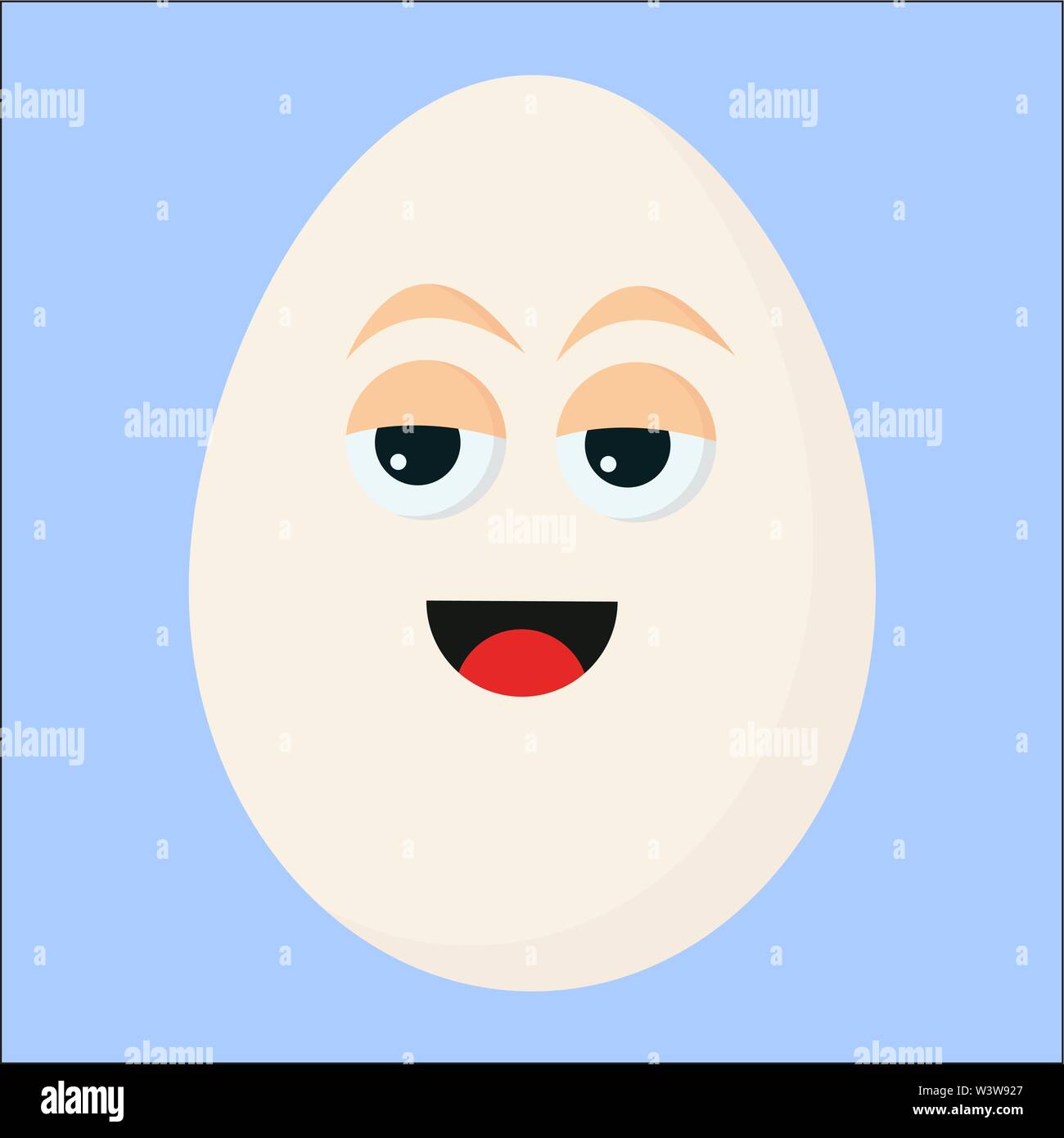 Egg with eyes, illustration, vector on white background Stock Vector ...