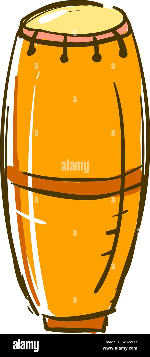 Ethnic instrument drum, illustration, vector on white background Stock ...