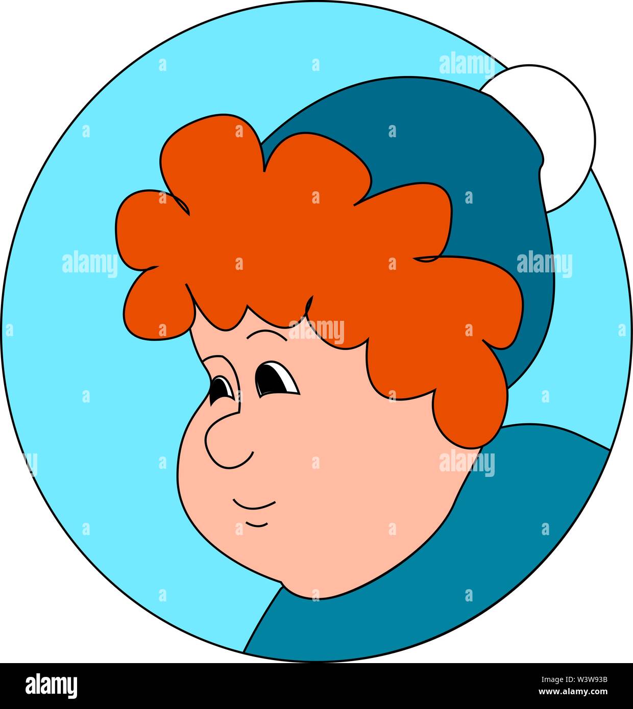 Little fat boy, illustration, vector on white background Stock Vector ...