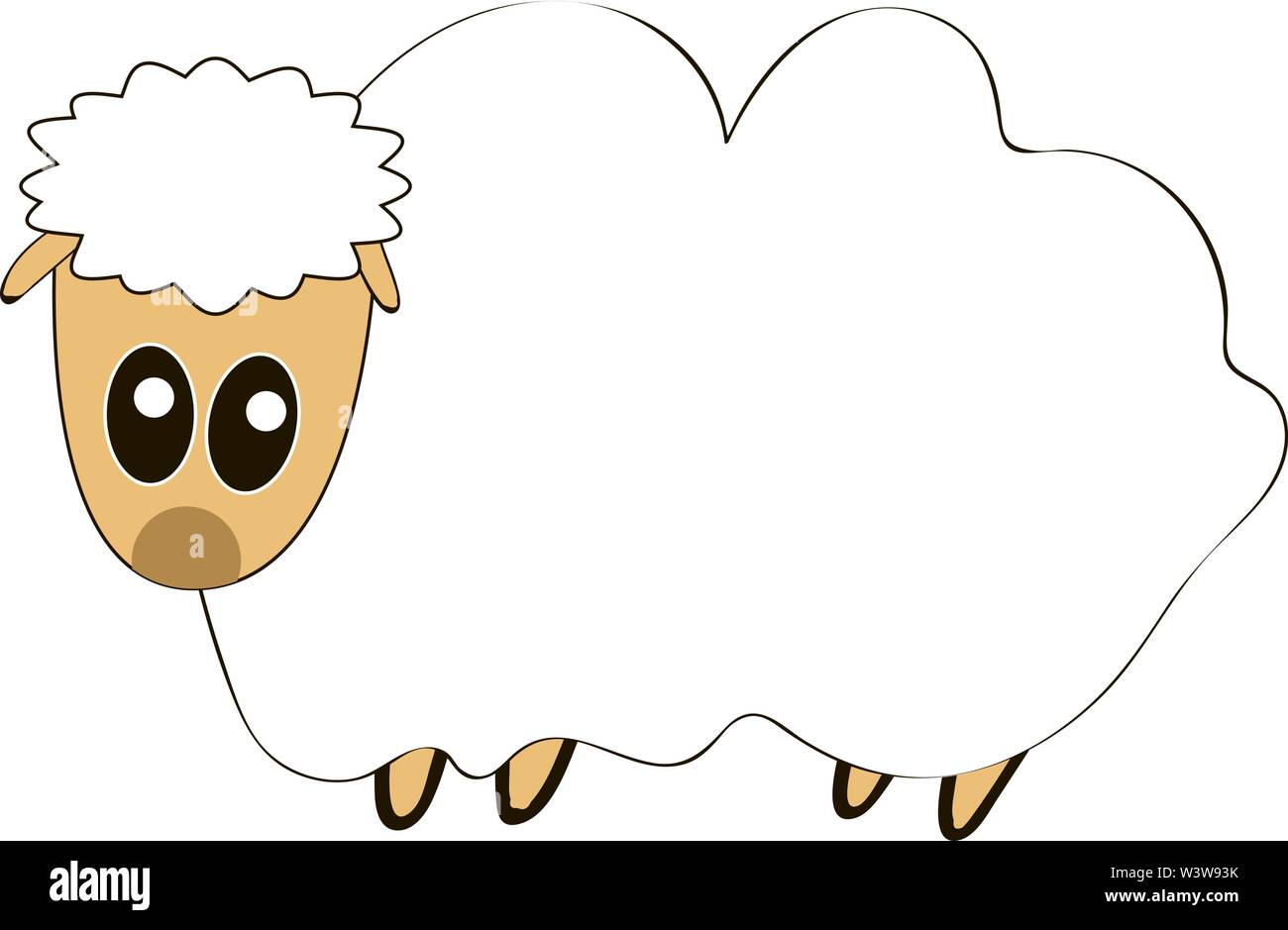Fat sheep, illustration, vector on white background Stock Vector Image ...