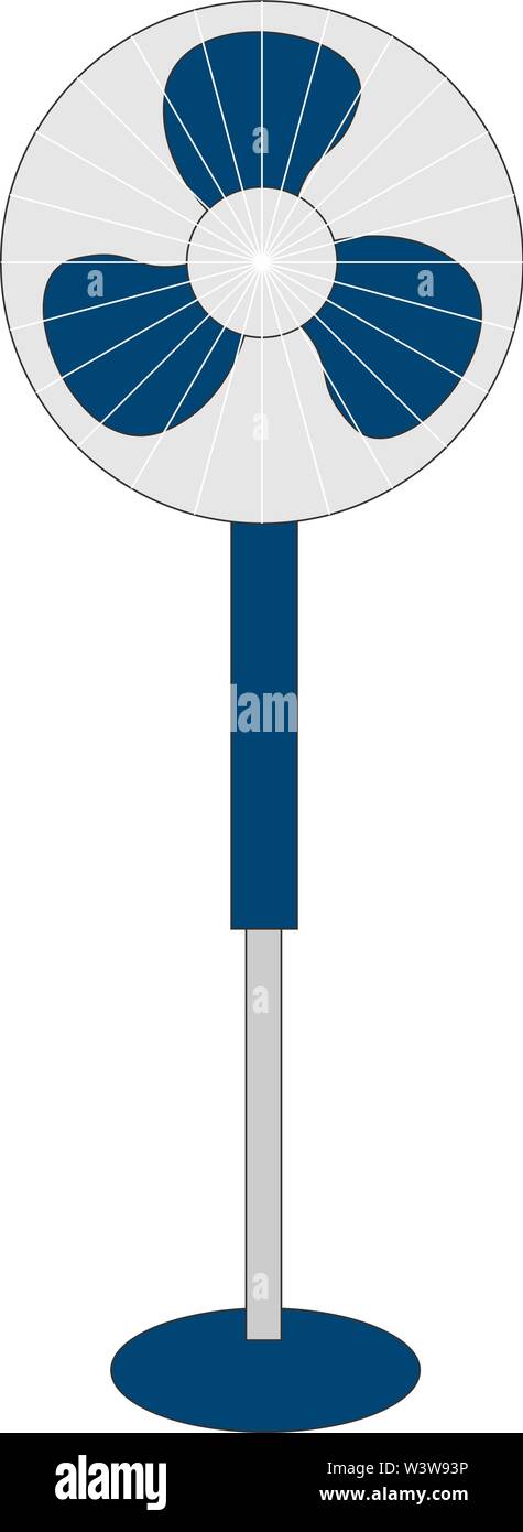 Blue fan, illustration, vector on white background Stock Vector Image ...
