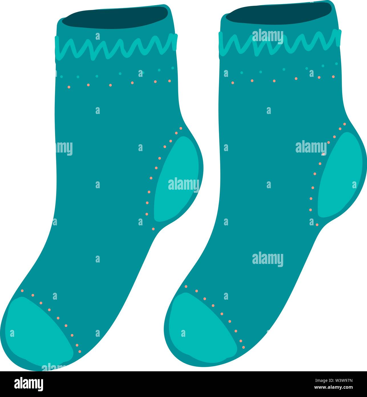 Blue socks, illustration, vector on white background Stock Vector Image ...
