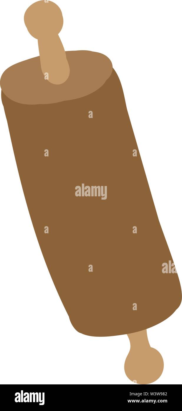 Flat rolling pin, illustration, vector on white background Stock Vector ...