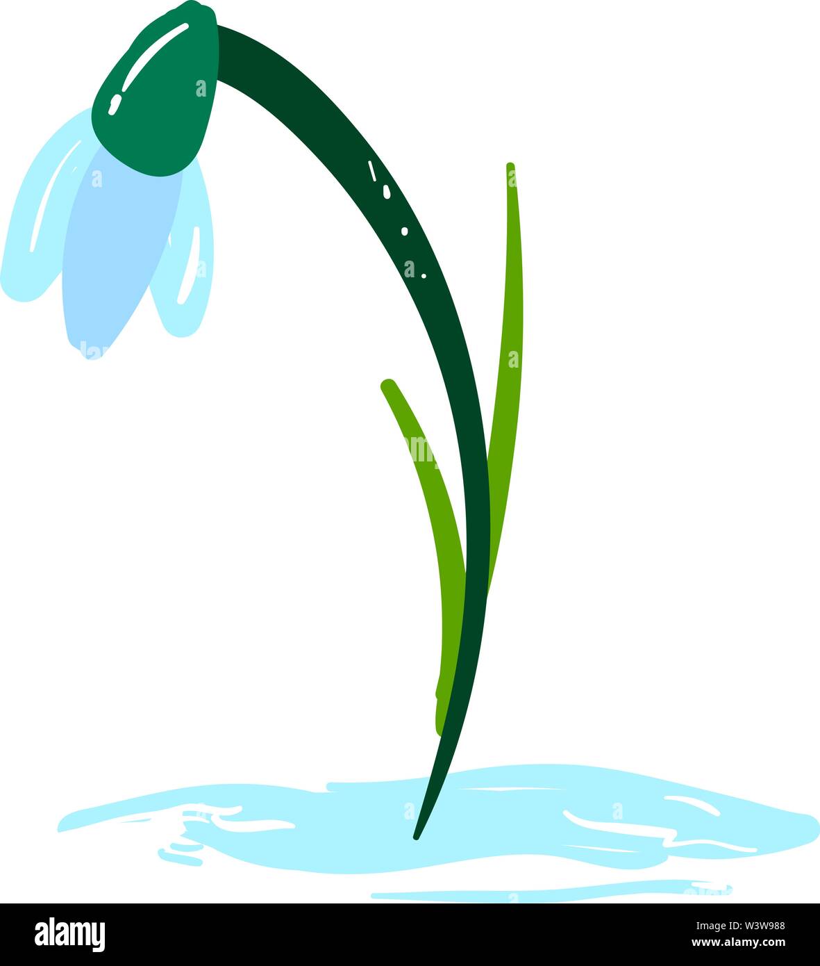 Flat snowdrop, illustration, vector on white background Stock Vector ...