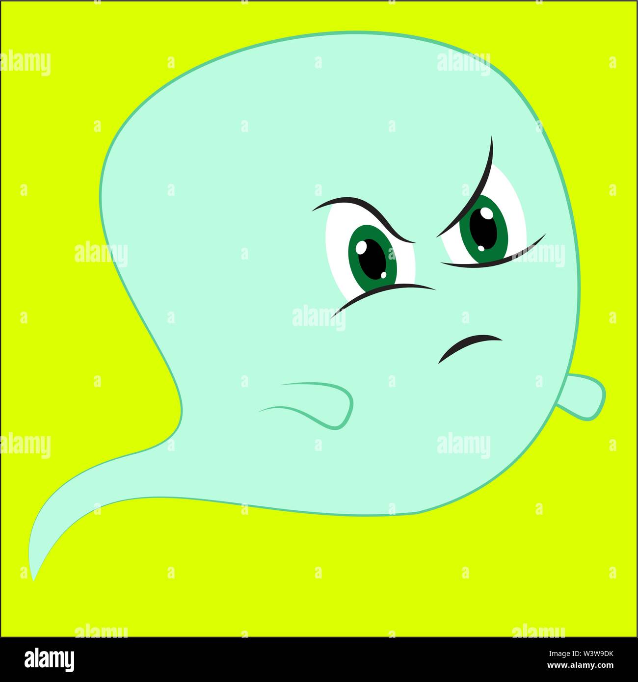 Angry ghost, illustration, vector on white background Stock Vector ...