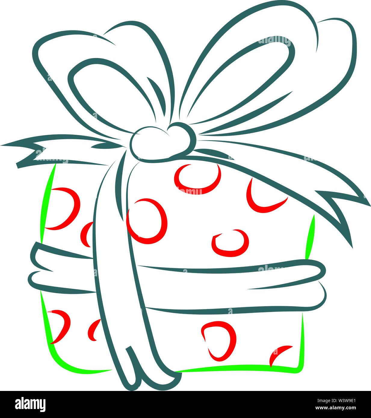 Present drawing, illustration, vector on white background Stock Vector ...