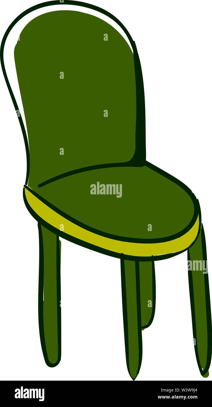 Green kitchen chair, illustration, vector on white background Stock ...