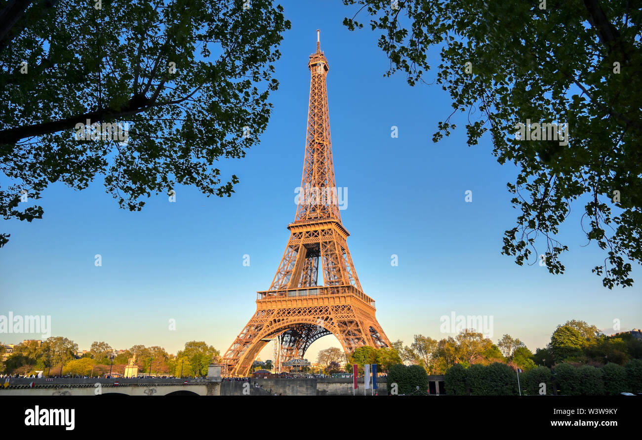 The Eiffel Tower across the River Seine in Paris, France Stock Photo ...