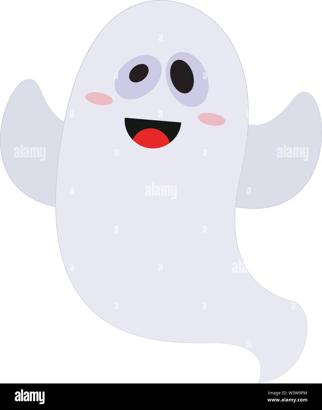 Smiling ghost, illustration, vector on white background Stock Vector ...