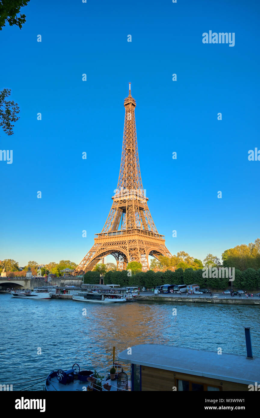The Eiffel Tower across the River Seine in Paris, France Stock Photo ...