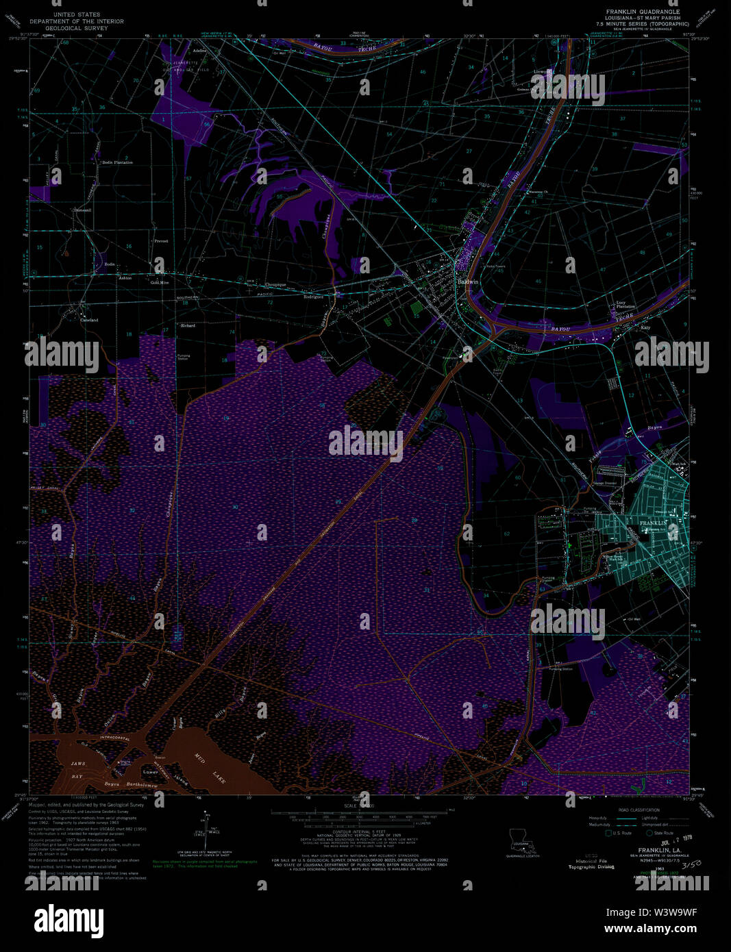 Franklin Louisiana Map High Resolution Stock Photography and Images - Alamy