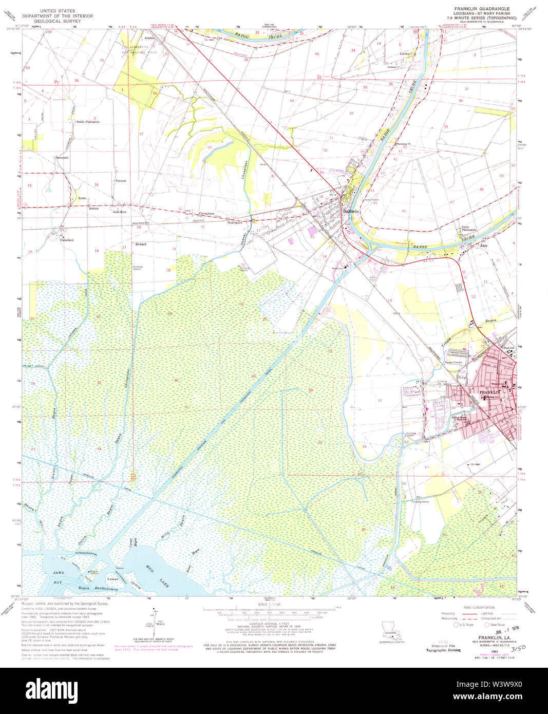 Franklin Louisiana Map High Resolution Stock Photography and Images - Alamy