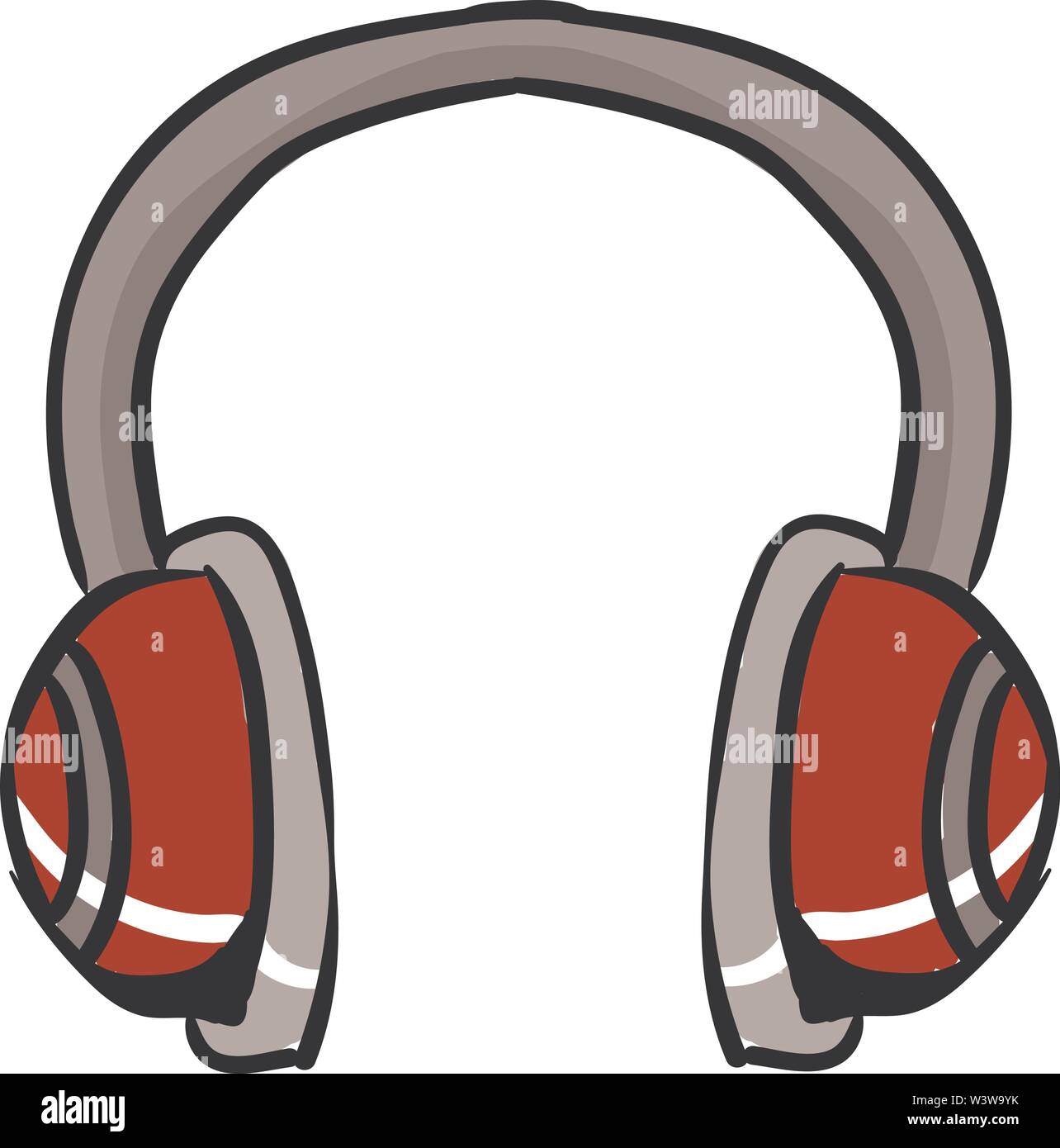 Red headphones, illustration, vector on white background Stock Vector ...