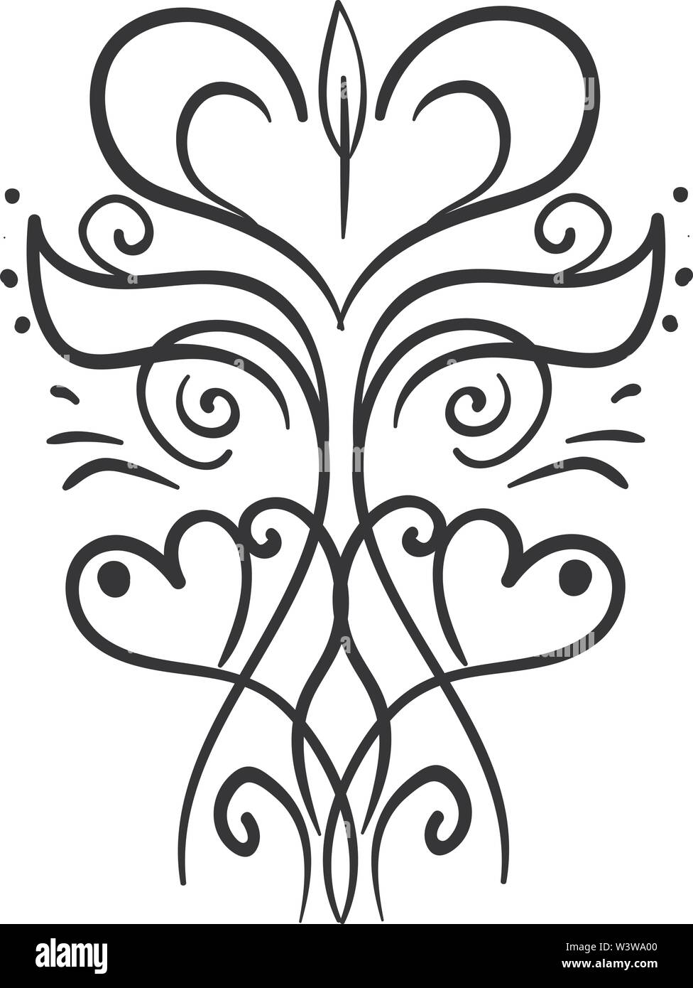 Decorative drawing, illustration, vector on white background Stock ...