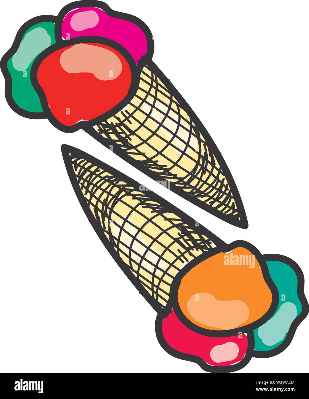 Ice cream on two Stock Vector Images - Alamy