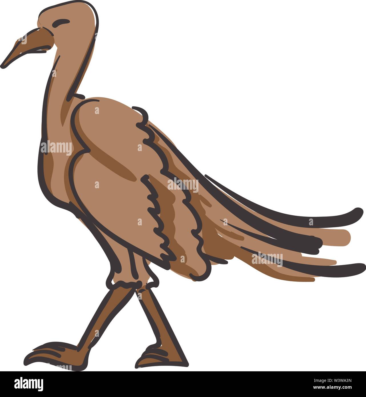 Prehistoric bird, illustration, vector on white background Stock Vector ...