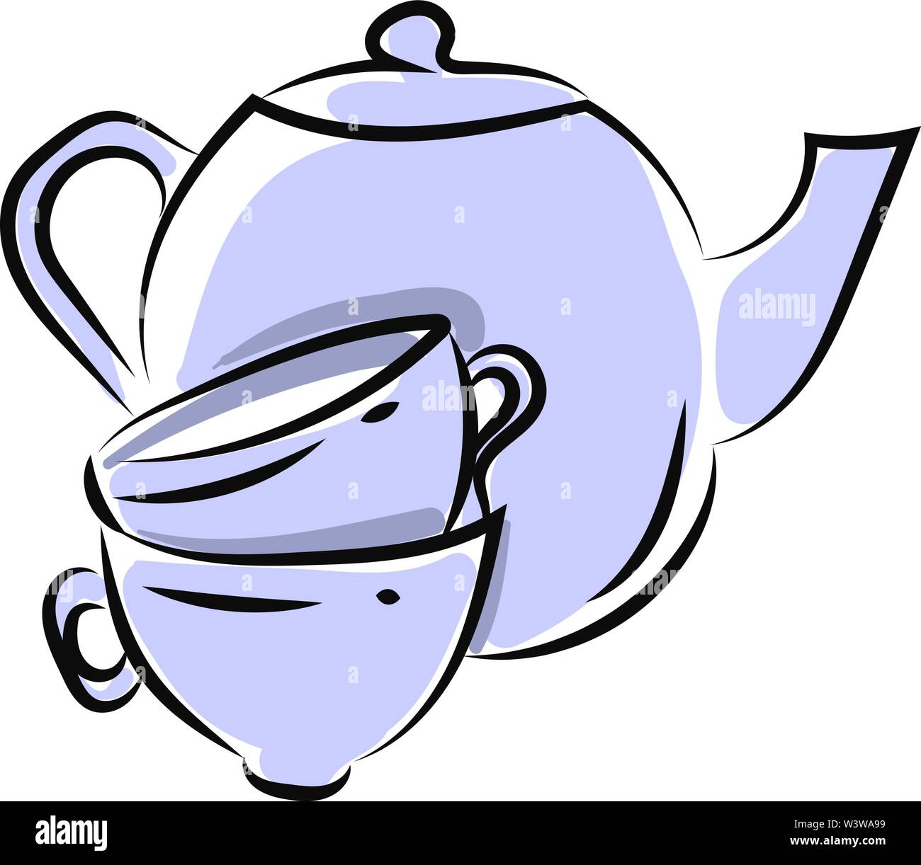 Tea pot cups on Stock Vector Images - Alamy