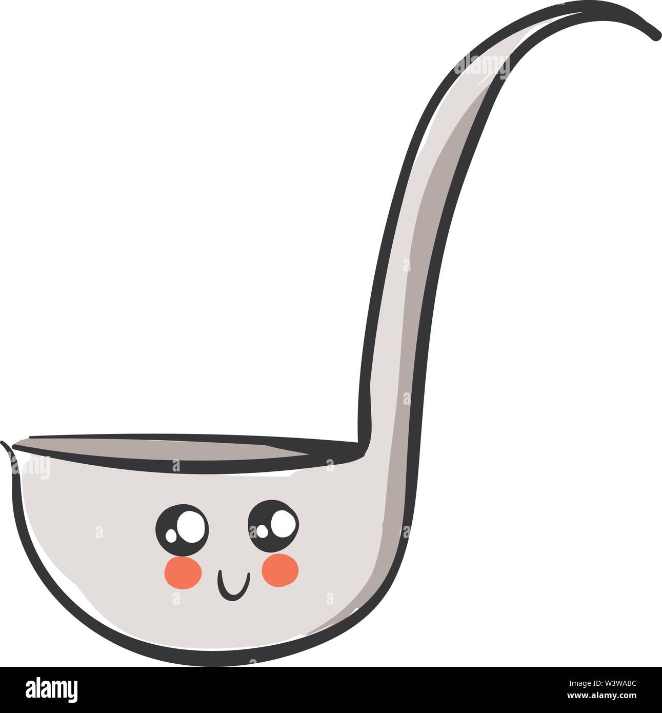 Cute ladle, illustration, vector on white background Stock Vector Image ...
