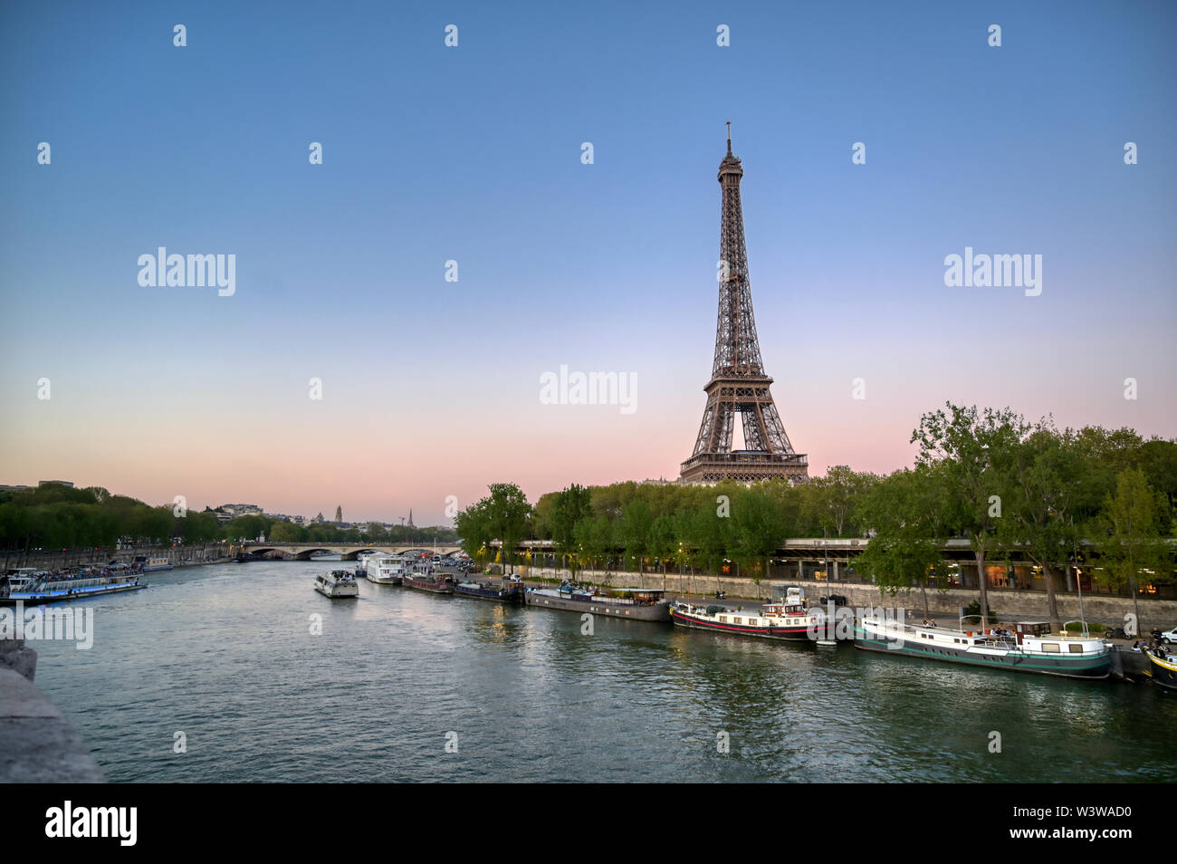 The Eiffel Tower across the River Seine in Paris, France Stock Photo ...