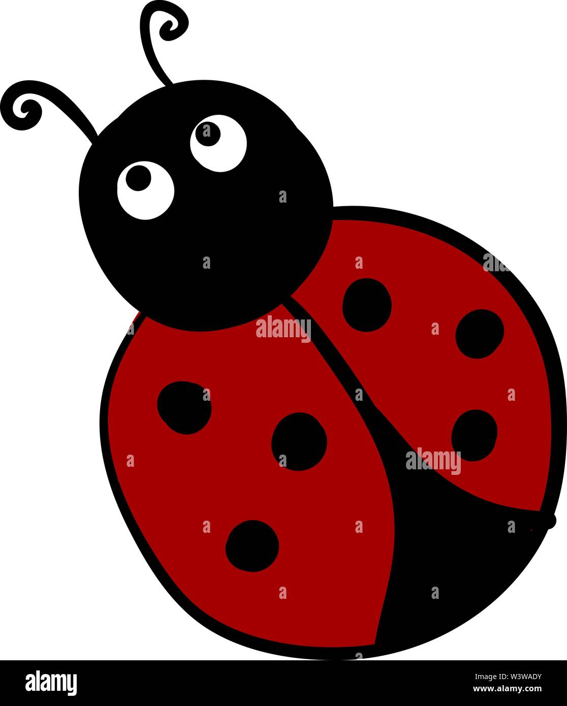 Scared ladybug, illustration, vector on white background Stock Vector ...