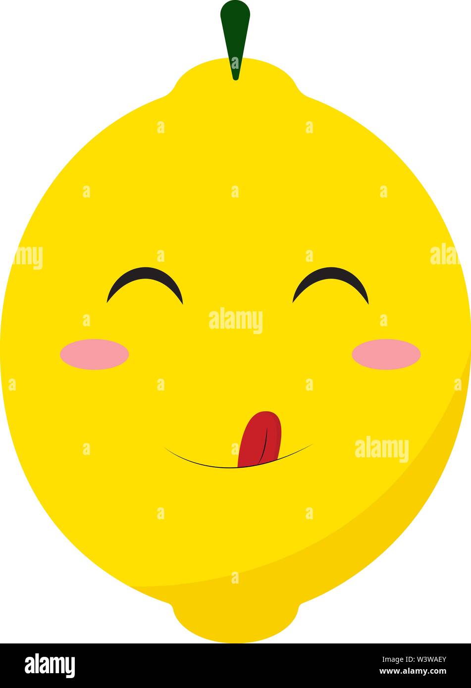 Cute lemon, illustration, vector on white background Stock Vector Image ...