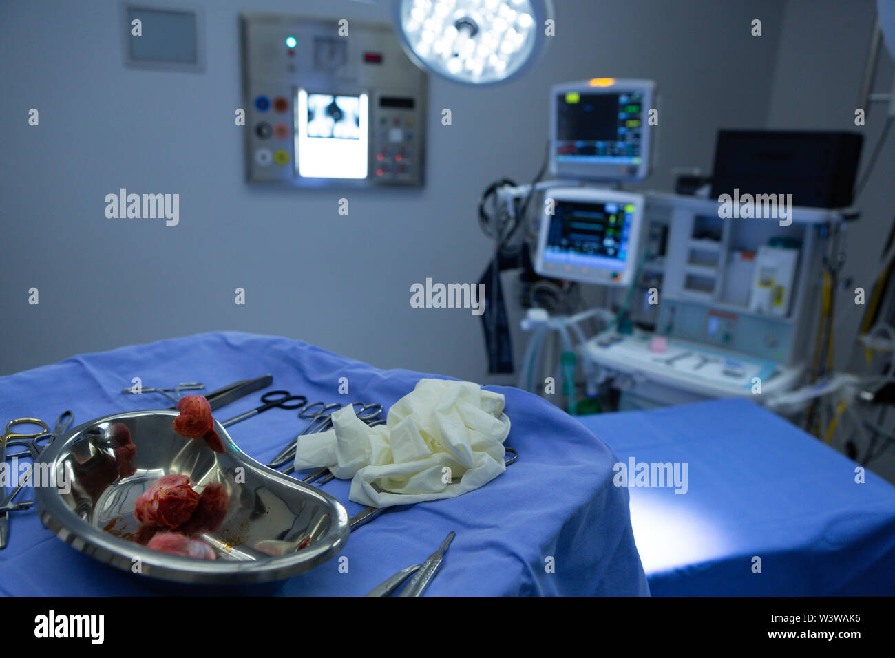 Used surgical instruments in operation room Stock Photo - Alamy