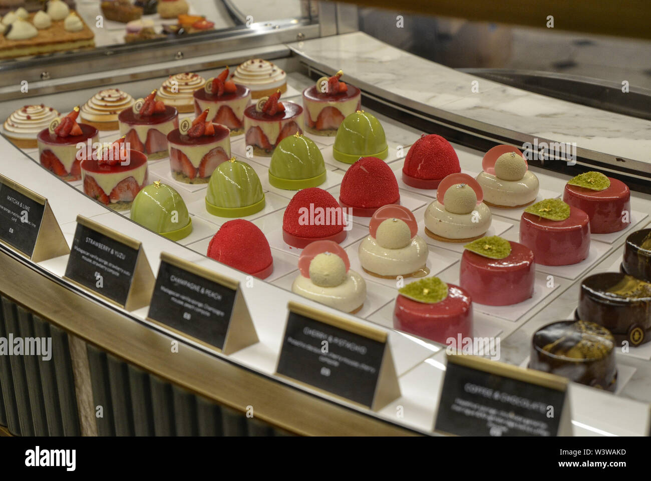 London, United Kingdom, June 2018. At Harrods warehouses, tempting ...
