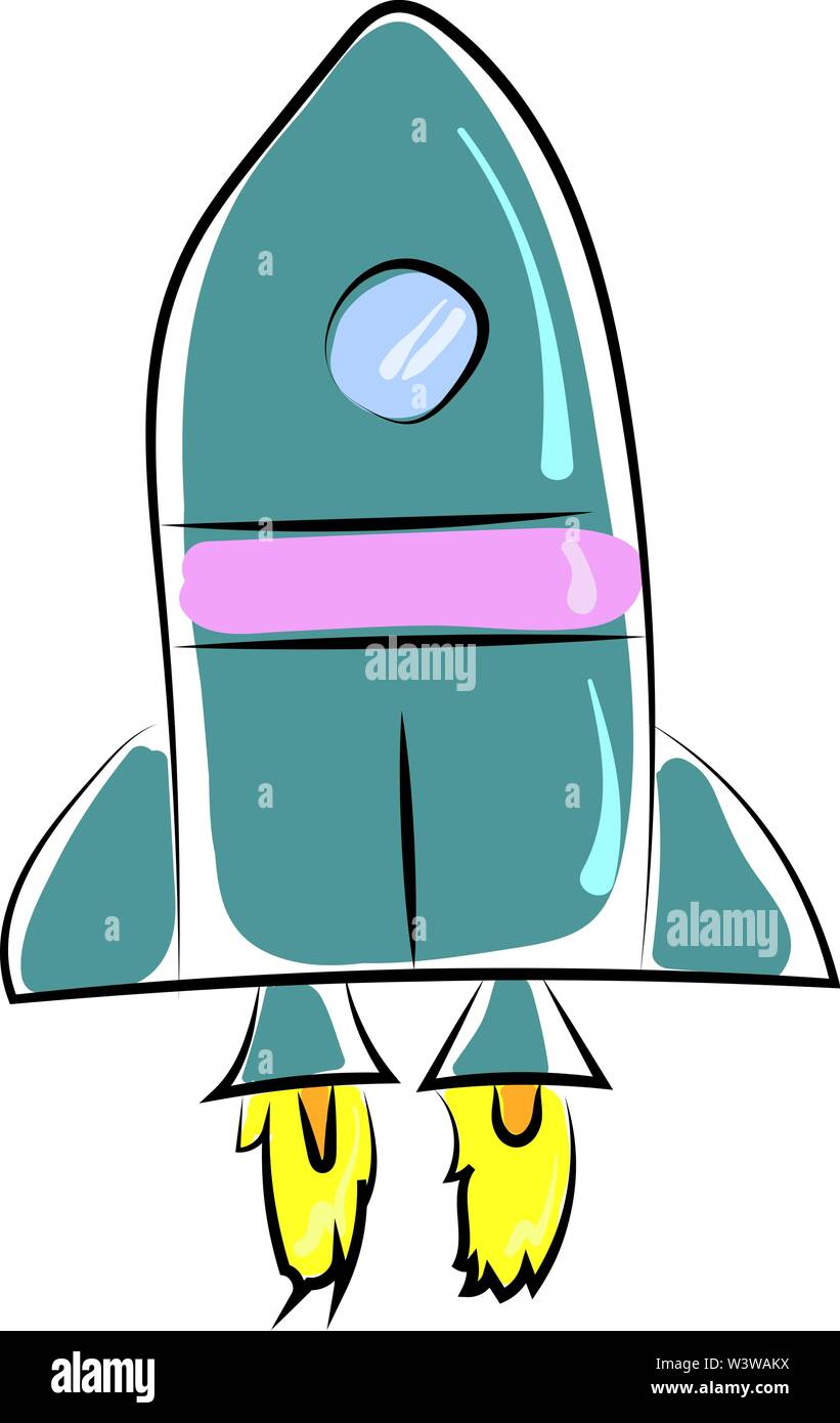 Rocket drawing, illustration, vector on white background Stock Vector ...