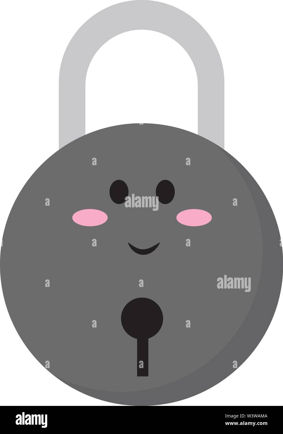 Cute little lock, illustration, vector on white background Stock Vector ...