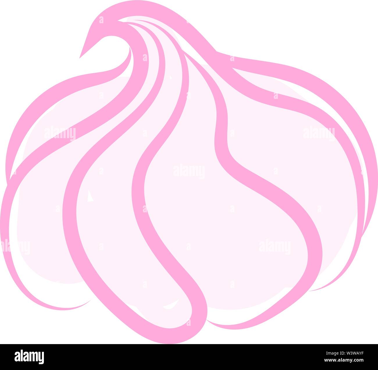 Pink meringue, illustration, vector on white background Stock Vector ...