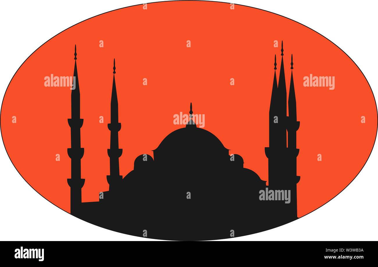 White mosque on moon Stock Vector Images - Alamy