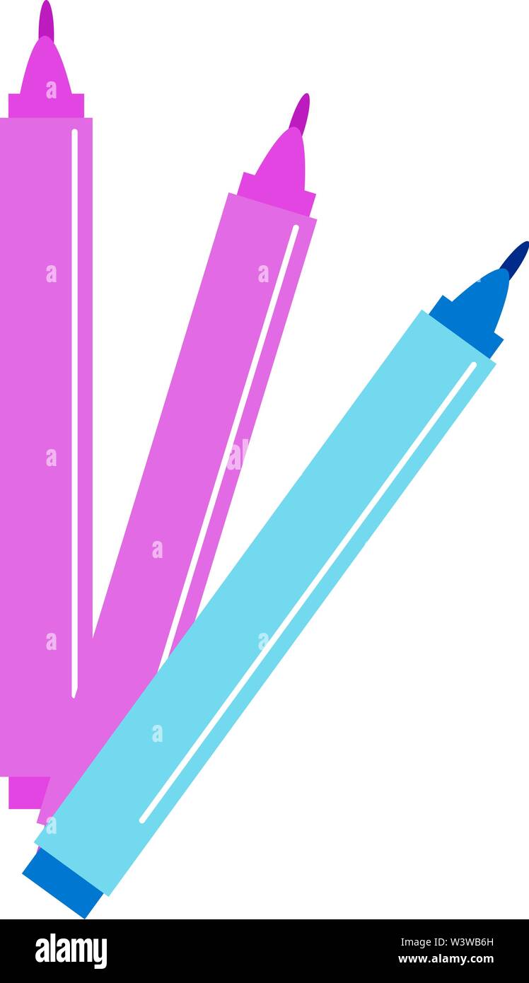 Multicolor markers, illustration, vector on white background Stock ...