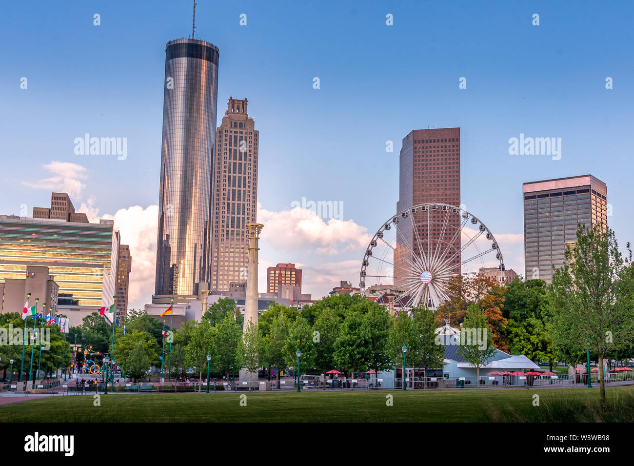 Sunset in Atlanta at Centennial Olympic Park Stock Photo - Alamy