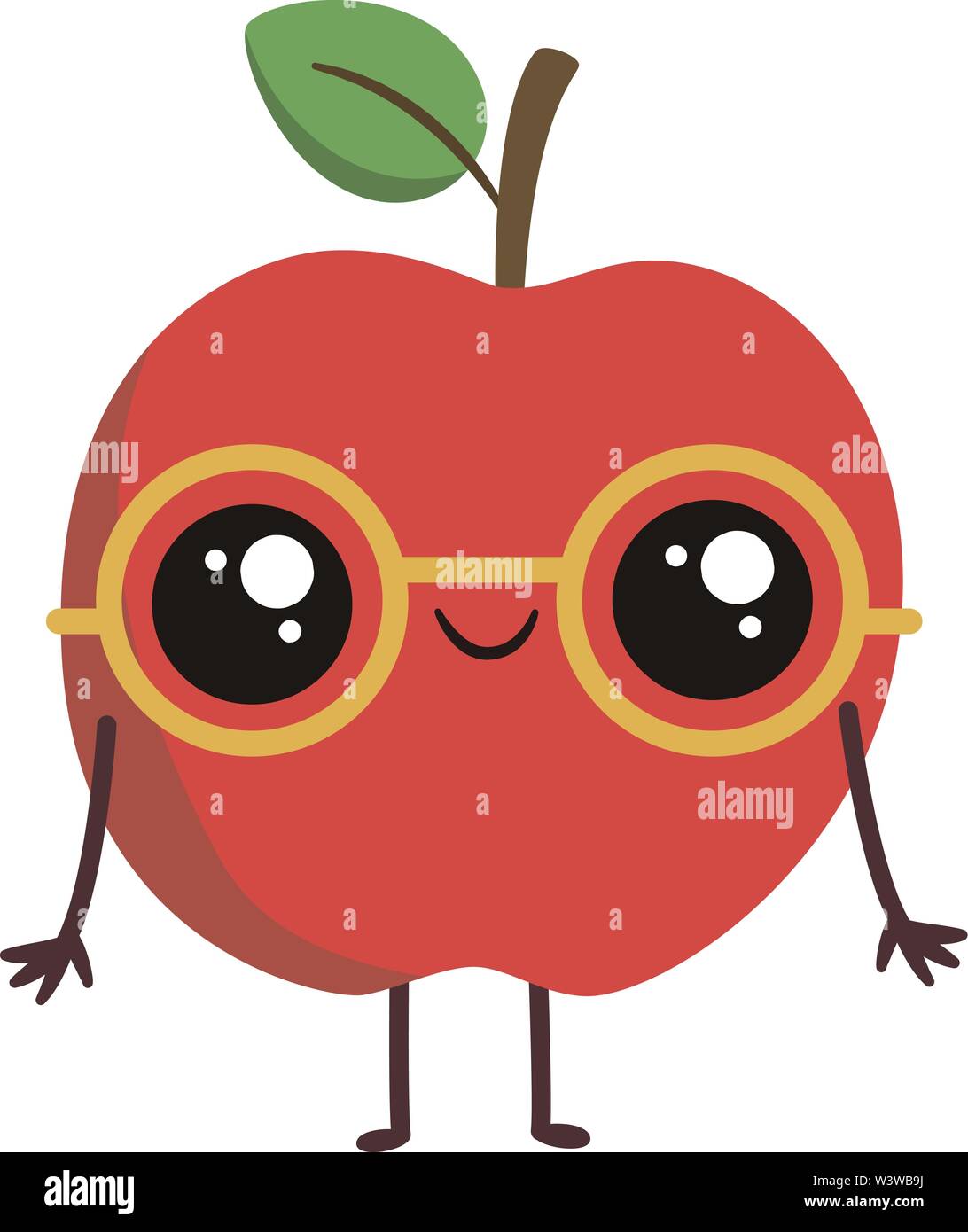 Red apple leaf doodle Cut Out Stock Images & Pictures - Alamy